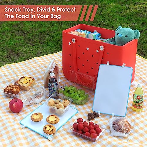 Raymall Divider Tray for Bogg Bag, Dividers for Bogg Bag Accessories Inserts for Bogg Totes Bags, 11.8x8.54x0.22in Beach Bag Divider for Original XL Size Bogg Bags Divider Tray 2packs (Blue+White)