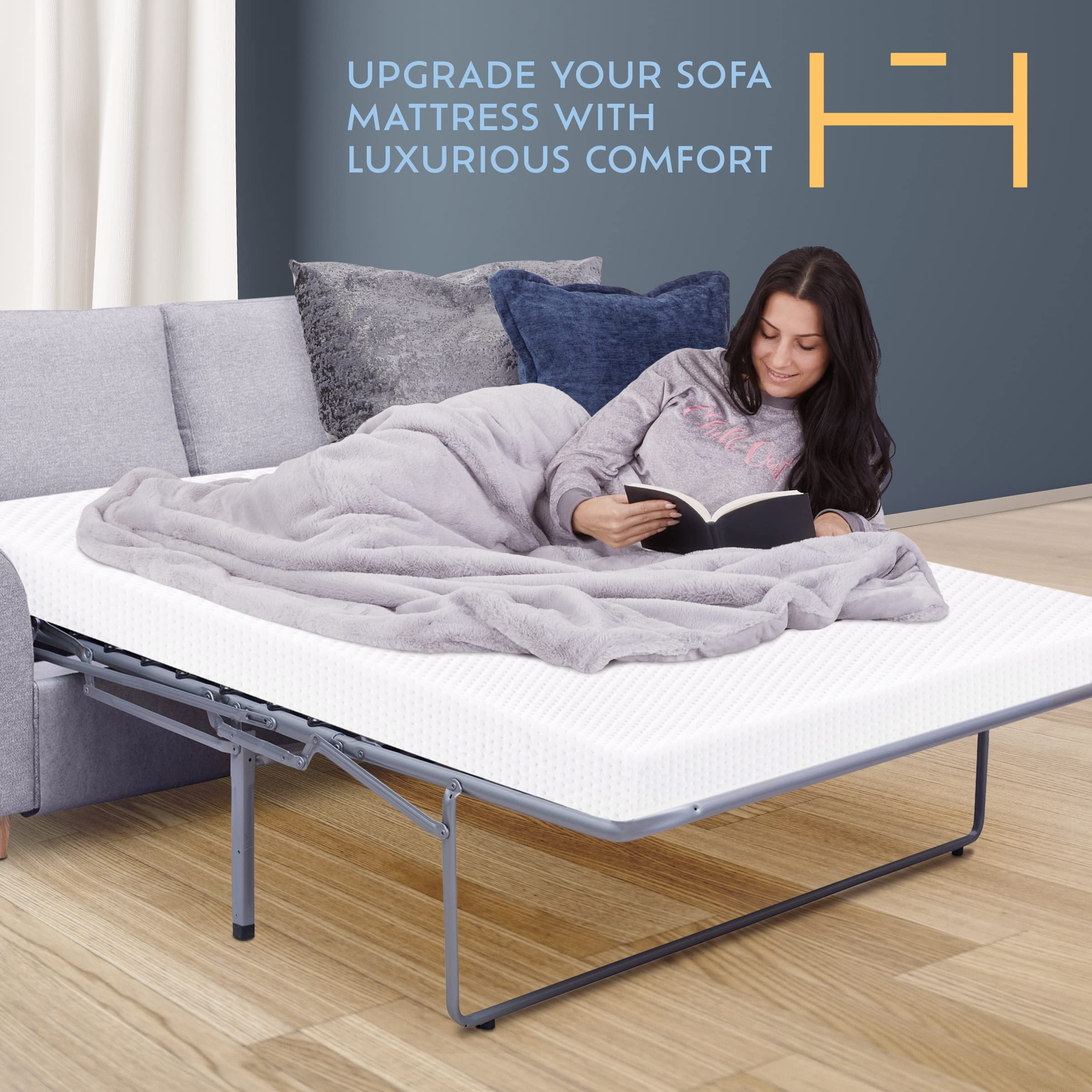 Heyward Premium Memory Foam Sofa Bed Replacement Mattress for Full Size Sleeper | 4.5β Inch | CertiPUR-US Certified | Washable Material w/Non-Slip Base | 73βL x 52βW x 4.5βH