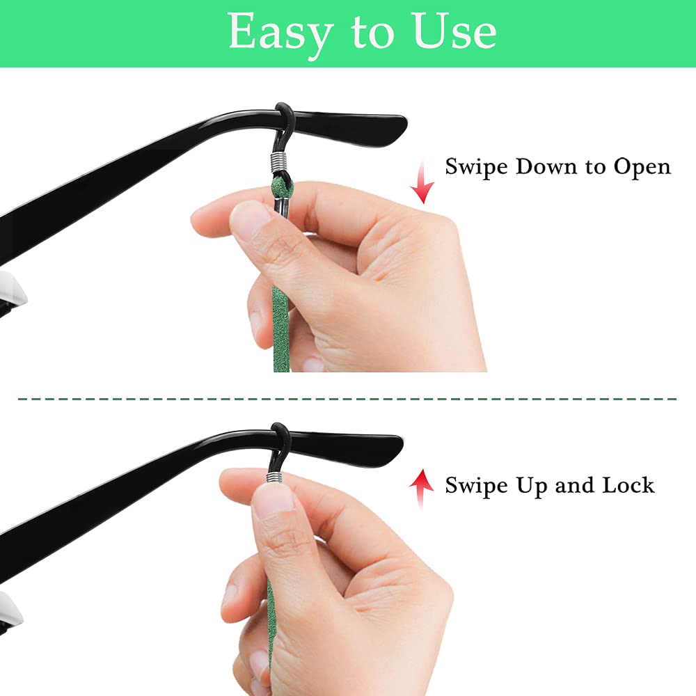 AugLifers Eyeglasses Holder Straps Cord, Sunglasses Strap Adjustment for Men Women, Anti-slip Sports Eyewear Retainer Lanyards 5PCS