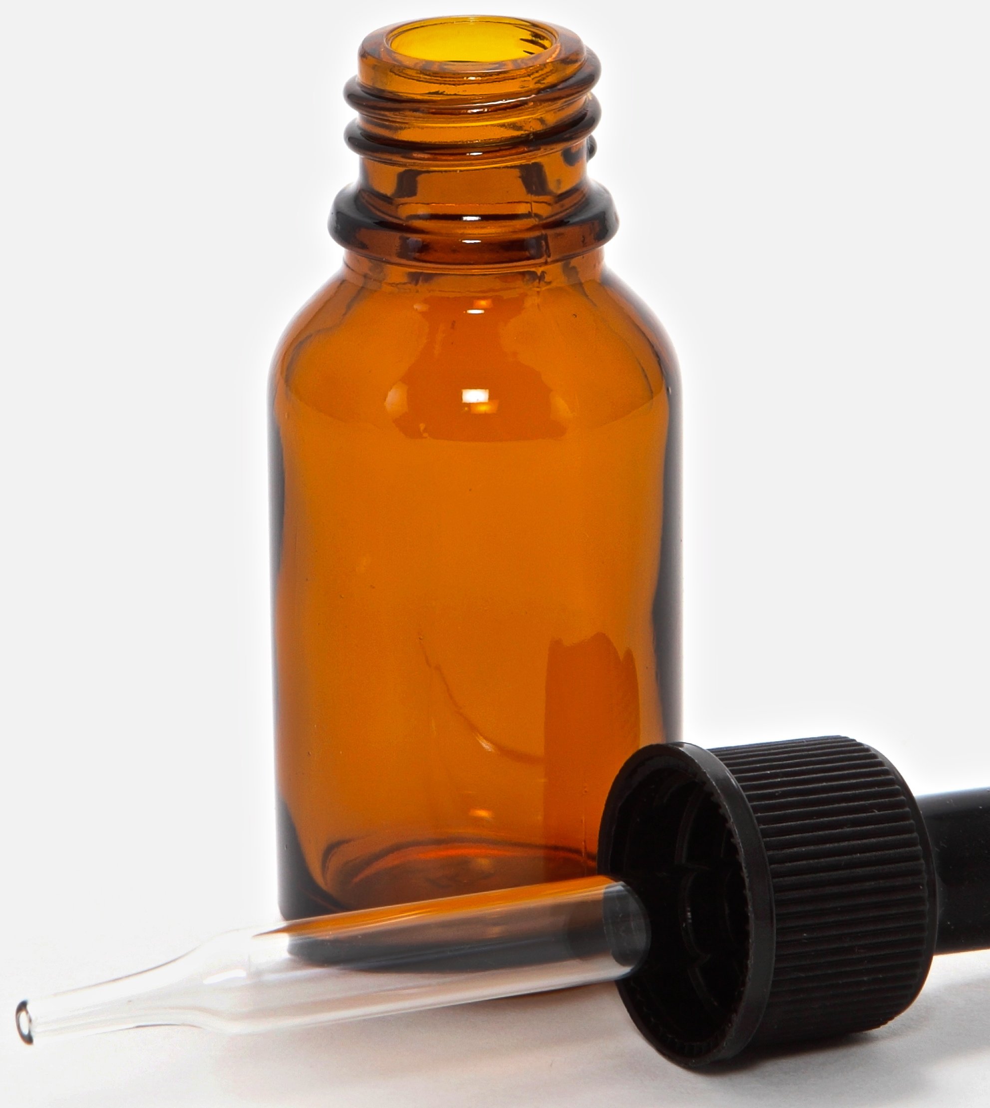 Vivaplex 24, Amber, 15 ml (1/2 oz) Glass Bottles, with Glass Eye Droppers