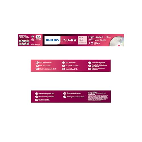 Philips DVD + RW 4.7GB 4X Data/120min 10er Spindel