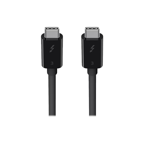 Belkin Thunderbolt 3 Cable (USB-C to USB-C) - USB C Cable For MacBook Air, Galaxy, Apple TV & More, Fast Charging Up To 100W, Made For USB-C, Thunderbolt 3 devices & 5K/Ultra HD - 2.6ft/0.8m - Black