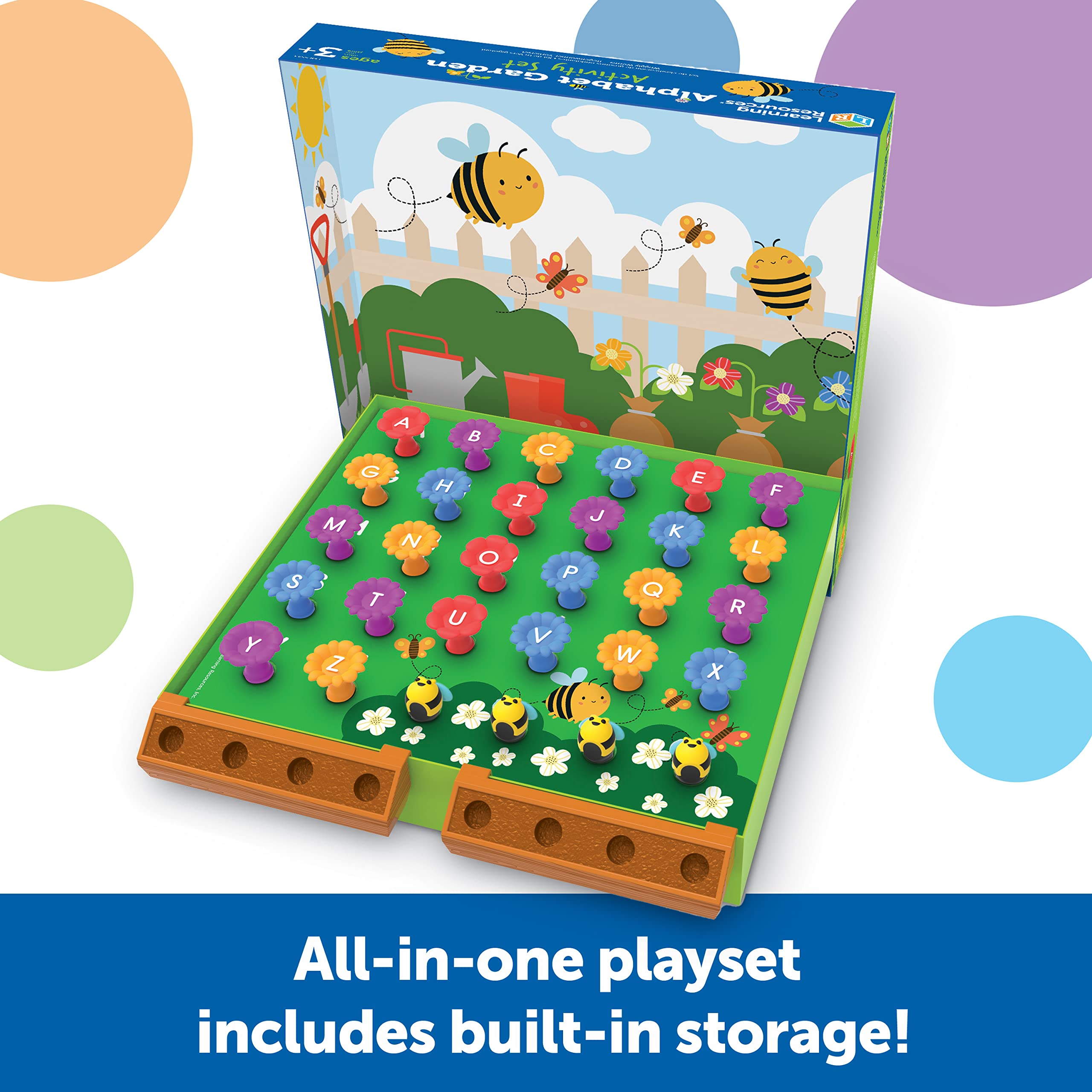 Learning Resources Alphabet Garden Activity Set, Educational Indoor Games, Preschool Alphabet, Toddler Brain Toys, Toddler Preschool Learning, 45 Pieces, Age 3+