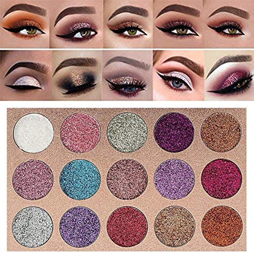 Beauty Searcher 15 Colors Eyeshadow, Glitters Shimmer Pigment Pressed Makeup Palette Eyes Cosmetic
