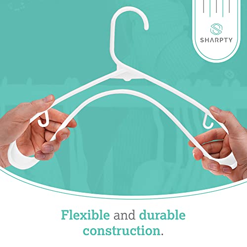 Sharpty Plastic Hangers Clothes Hangers for Clothing, Closet, Coats & Shirts - Durable, Thick, Tough & Space Saving - for Everyday Standard Use, Room Essentials & Basics - 60 Pack - Color