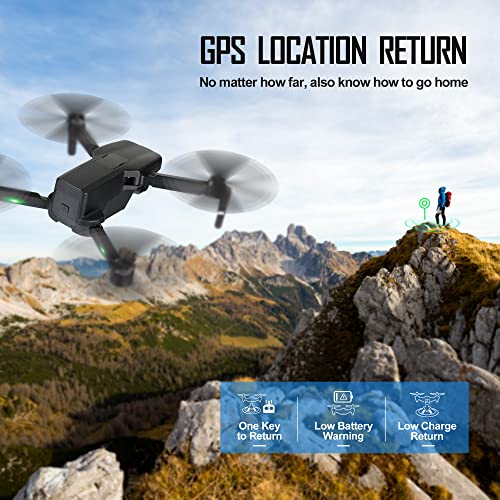 HHD Drones with Camera for Adults 4k,3-Axis Gimbal, Foldable RC Quadcopter with 5G WiFi FPV Live Video,50 Minutes Flight Time, App Control,2 Batteries