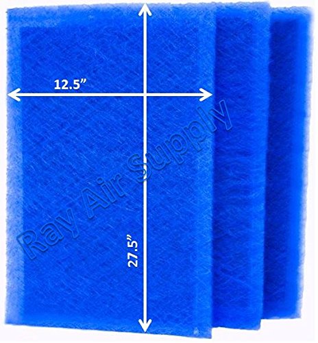 RAYAIR SUPPLY 14x30 MicroPower Guard Air Cleaner Replacement Filter Pads (3 Pack) Blue