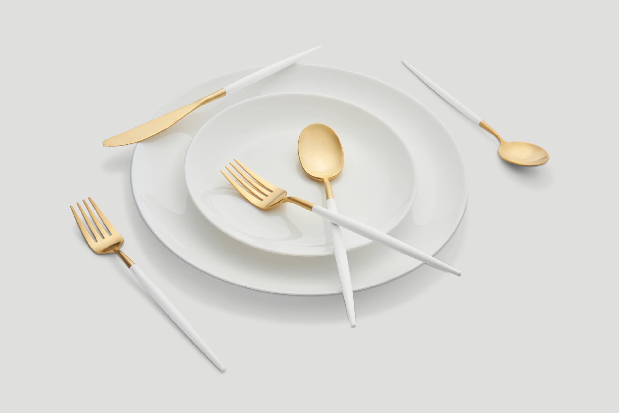 Cambridge 306320Ckg12Ds Mazzy Gold With White-Handle 20-Piece Flatware Set