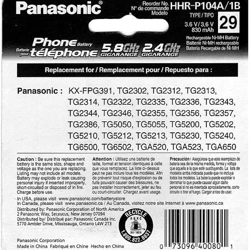 Panasonic Cordless Telephone Battery (HHR-P104A)