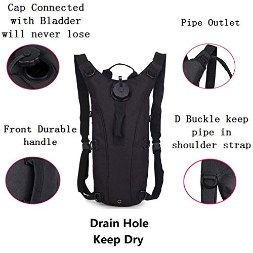 ATBP Tactical Hydration Pack 3L Water Bladder Backpack Lightweight Water Storage Reservoir Bag Daypack for Running Hiking Cycling Biking