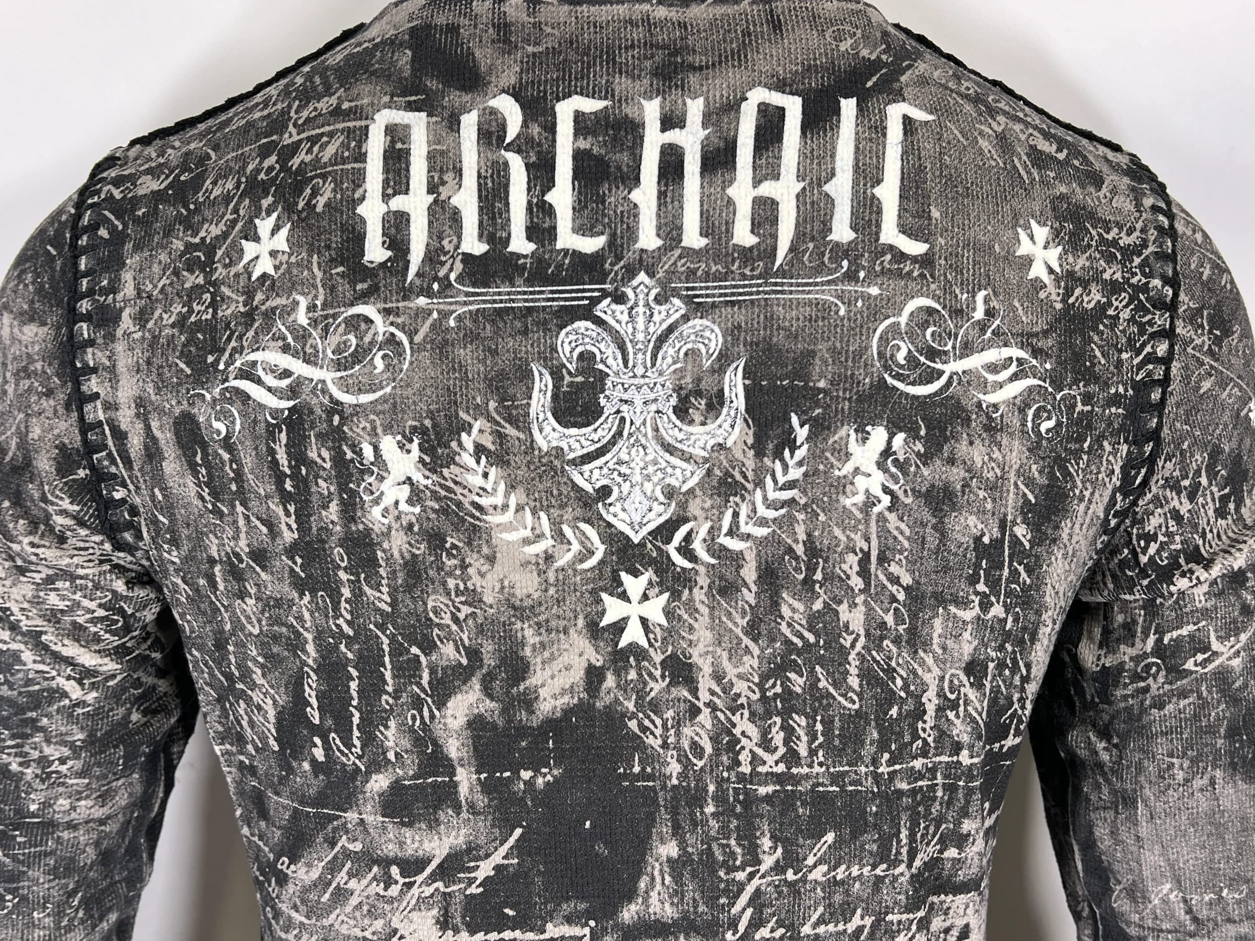 Archaic by Affliction Men's Thermal Shirt Shielded Gray L