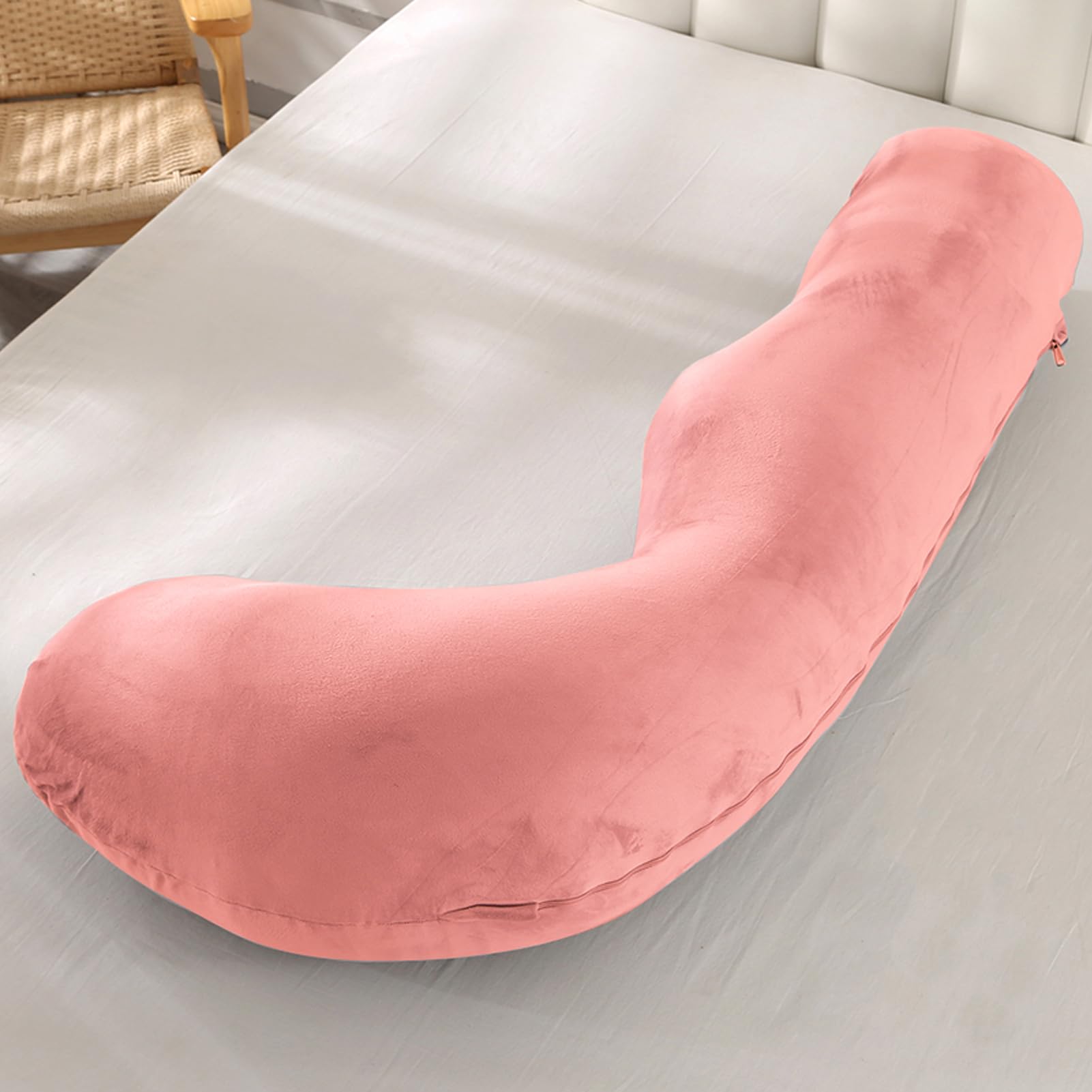 BATTOP Pregnancy Body Pillows for Sleeping,Maternity Pillow with Removable Cover,Support for Belly,Hips, Legs,Pregnancy Must Haves,Side Sleeper Body Pillow