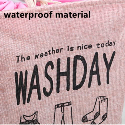 Shellconch Foldable Storage Bin Basket Laundry Basket,Foldable Fabric Storage Bin With Drawstring Cover。Dirty Clothes Hamper for Bedroom.(16.5L x 12.6W x 21.6H) (Blue), L 16.5in * W 12.6in * H 21.6in