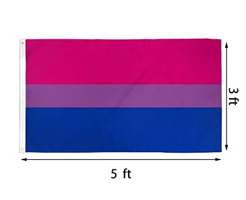 Bisexual Pride Flag (3x5 Feet) - Vivid Color and Fade Proof - Canvas Header and Double Stitched