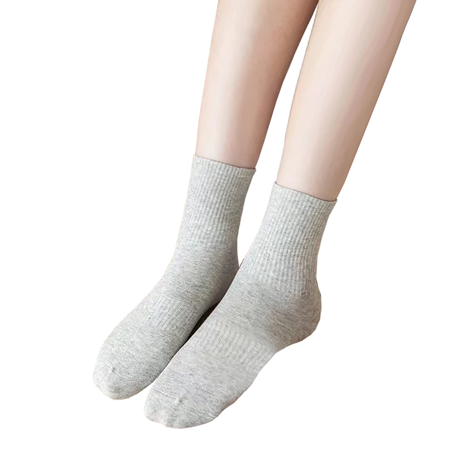 Apurioni Women's 6 Pairs Athletic Ankle Socks Cotton Cushioned Sport Socks