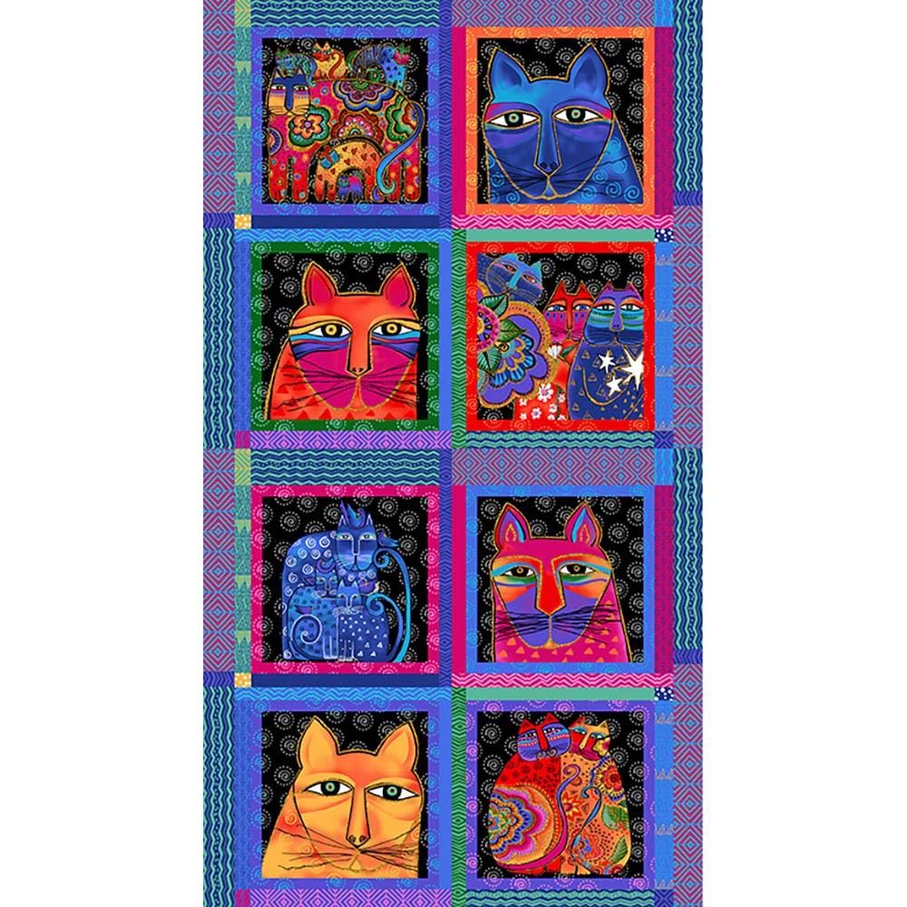 Clothworks Feline Frolic Laurel Burch Bright Panel