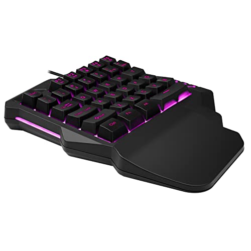 balikha Single Handed Gaming Keyboard USB Wired RGB Backlit Mechanical Feeling Macro Recording Functions