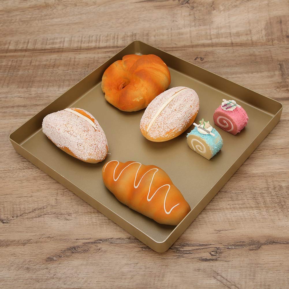 Baking Pan 28x28x3cm Gold Aluminum Alloy Square Shape Non Stick Baking Tray Bread Pizza Tray Cookie Sheet Baking Tool