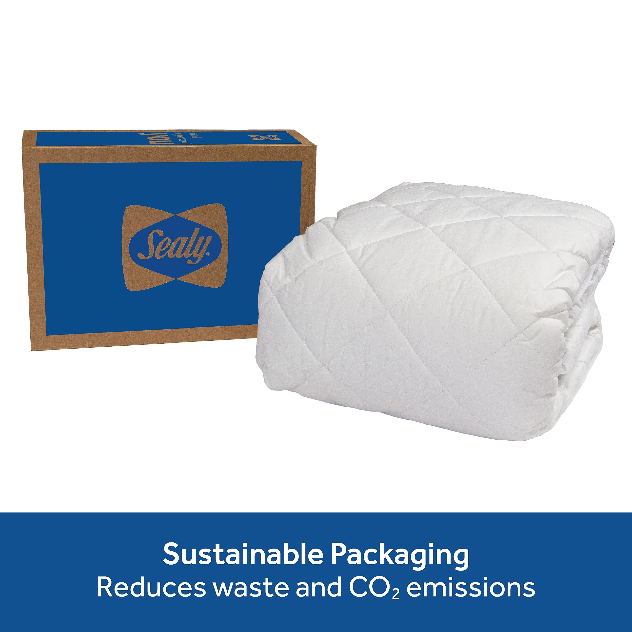 Sealy Mattress Topper, Waterproof Mattress Pad, Cool Touch Cooling Mattress Pad, King White
