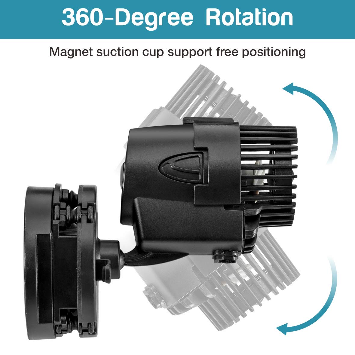AQQA Wave Maker Pump, 530GPH Aquarium Circulation Pump 360 Degree Rotatable Submersible Powerhead Pump with Magnet Suction Base for Marine and Freshwater Aquariums(3W)