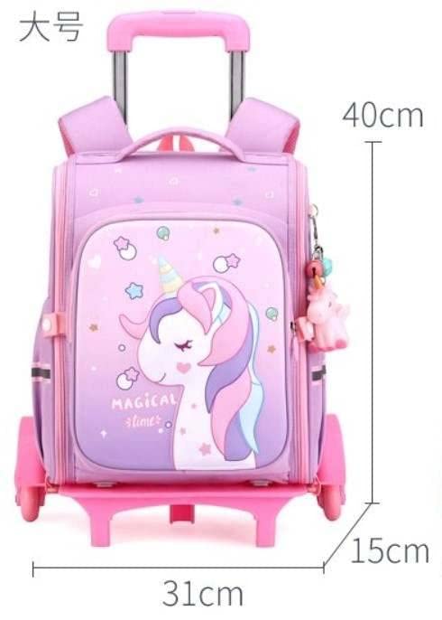 Backpack & Luggage Rolling Bags, Girls Luggage Trolley Case School Bags, Travel Vacation Backpacks with 6 Wheels