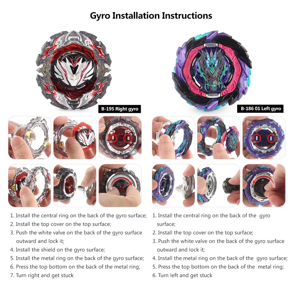 Ruolan Battling Top Metal Fusion Evolution Master Burst Gyro Toys Spinning Tops Set, Combat High Performance Game with 2 Launchers Gift for Children Boys Kids (12PCS)