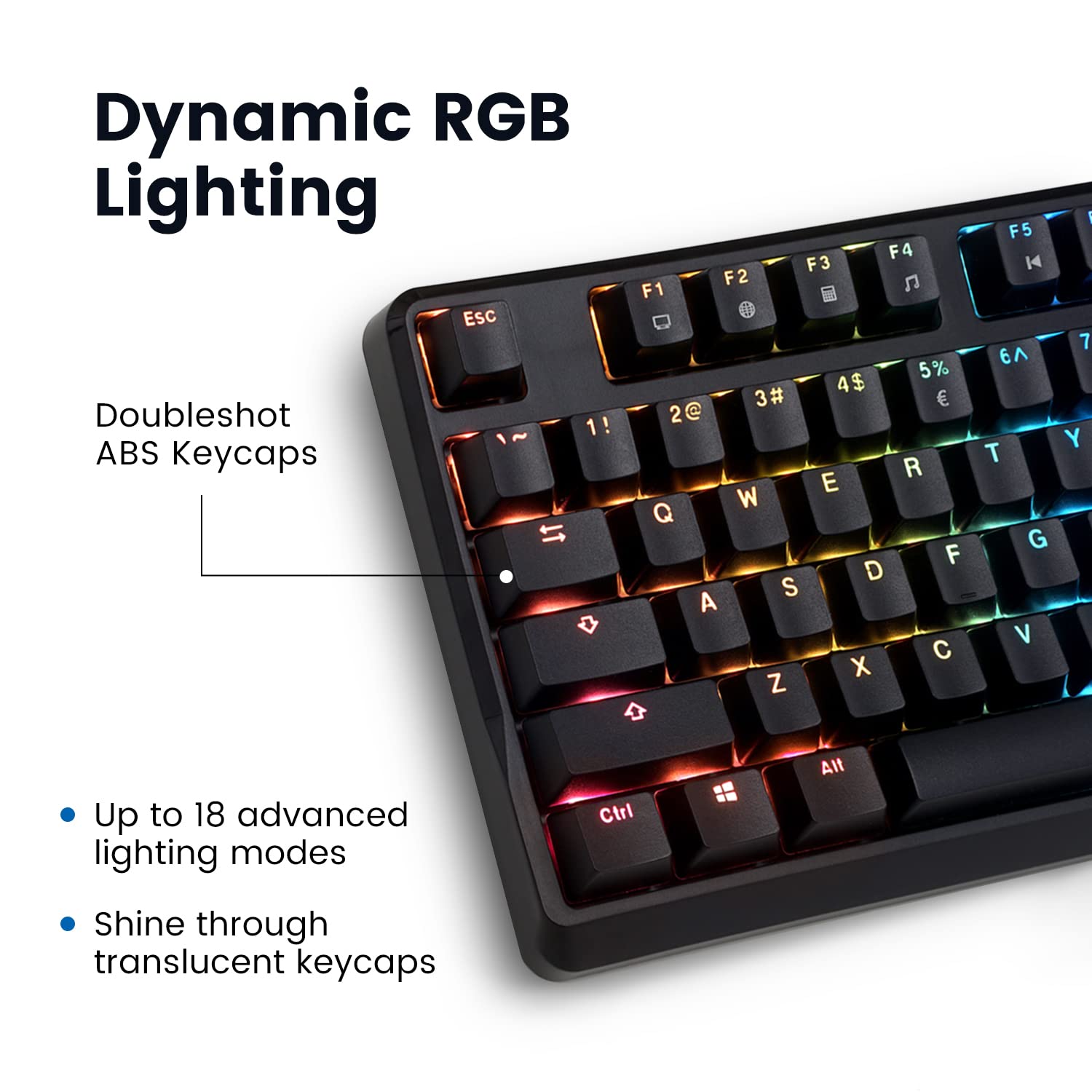 Perixx PX-5300 Mechanical Gaming Keyboard - Wired USB 5.9 Ft Cable - Customizable RGB Backlighting - Tactile Gateron Brown Switches - US English, Black (FBA-PX5300-GBLUS-11918)