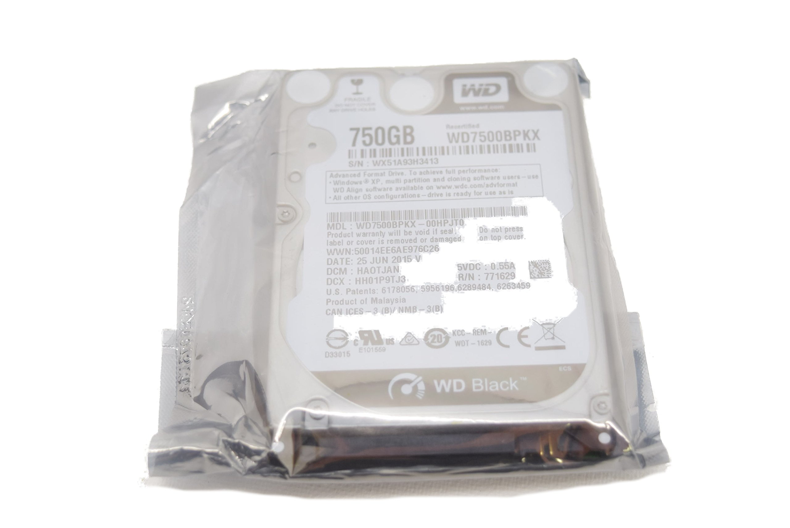 Western Digital WD7500BPKX-75HPJT0 750GB DCM: HHOTJAN