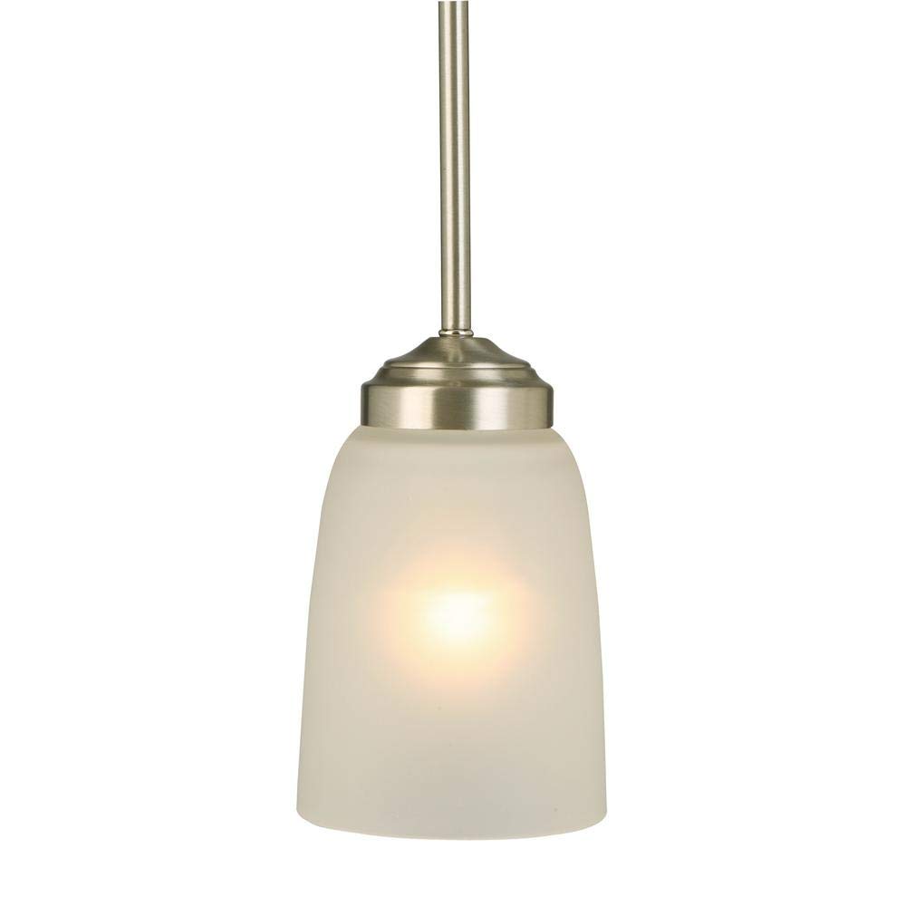 Hampton Bay 1-Light Brushed Nickel Mini Pendant