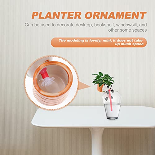 BESTOYARD 2Pcs Potted Decoration Ceramic Planter Animal Plant Bonsai Decor Bonsai Pot Ceramic Flower Animal Succulent Planter Cartoon Bonsai Decorative Planter Soil Student Mini Basin Panda