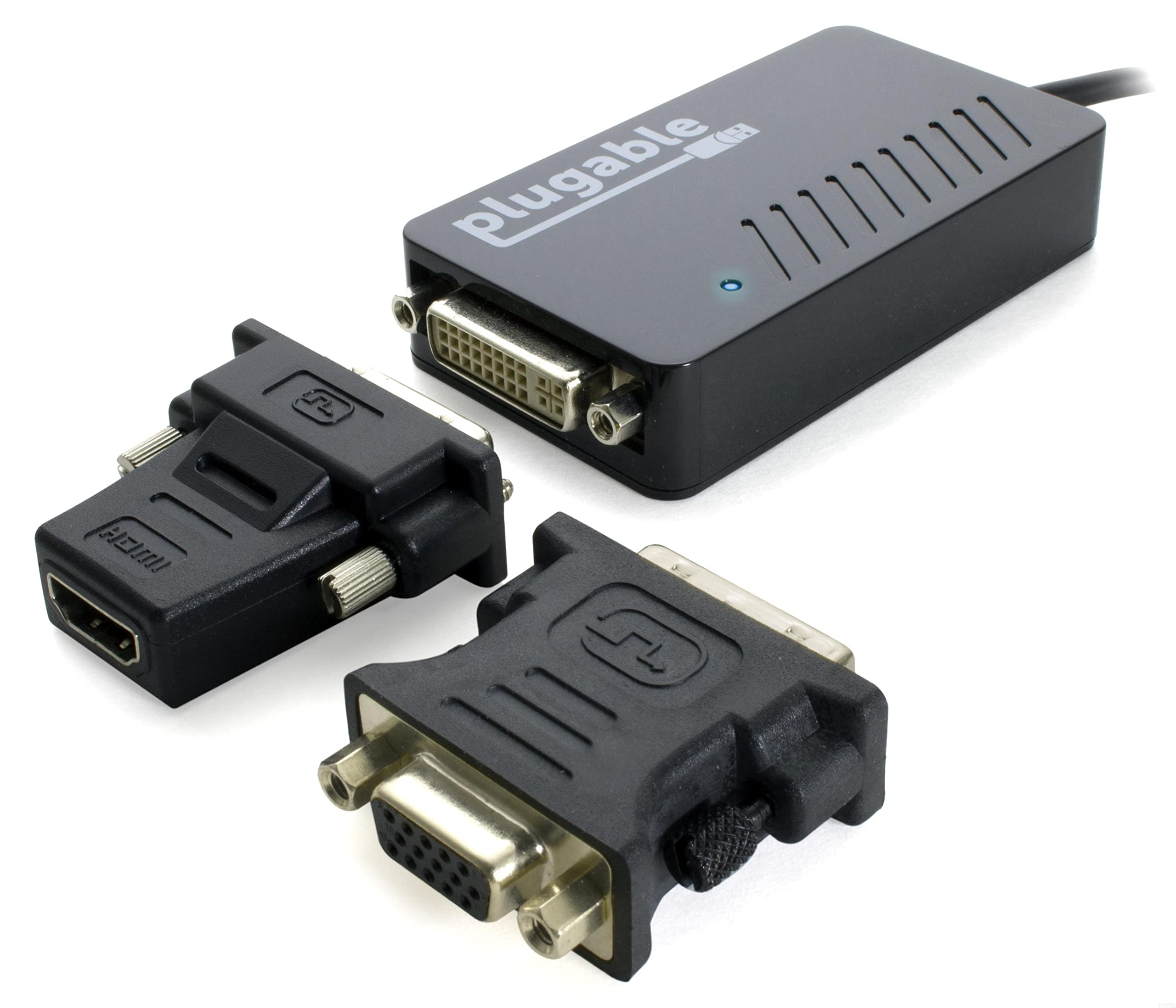 Plugable USB 3.0 to DVI/VGA/HDMI Video Graphics Adapter for Multiple Monitors up to 2048x1152 Supports Windows 11, 10, 8.1, 7, XP, and Mac 10.14+