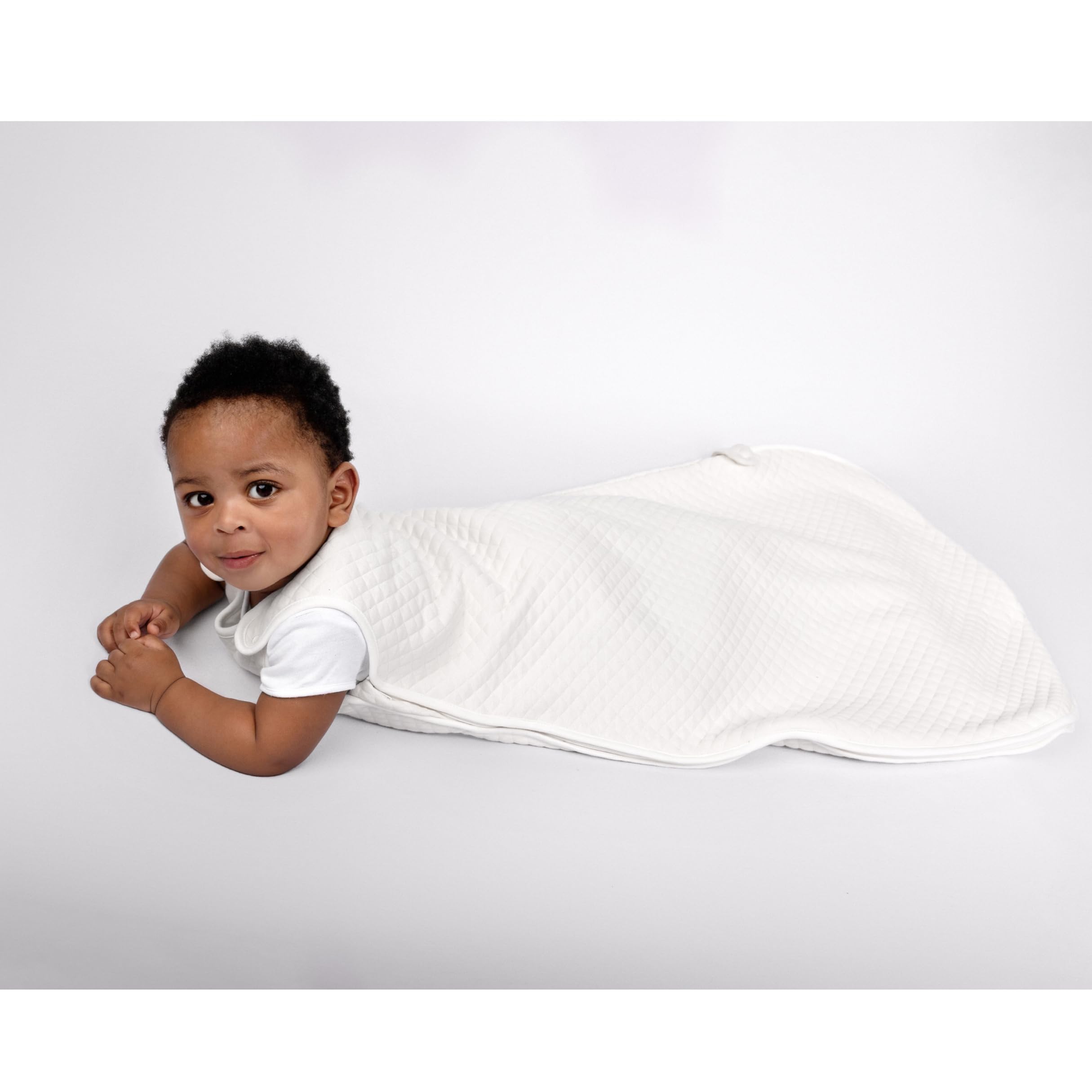 Babygator Snugglesack - Gently Weighted Quilted Baby Sleep Sack/Bag | Wearable Blanket | 100% Breathable Cotton (Ivory, 6-24 Months)