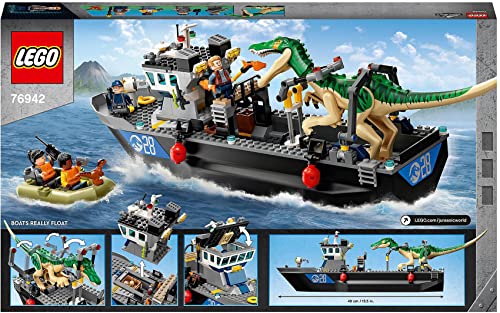 LEGO® Jurassic World Baryonyx Dinosaur Boat Escape 76942 Building Kit; Cool Toy Playset for Creative Kids