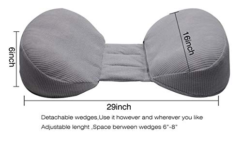 SIMINZICH Side Sleeper Pregnancy Pillow,Double Wedge for Body, Belly, Back Support, Maternity Pillow with Removable Jersey Cover