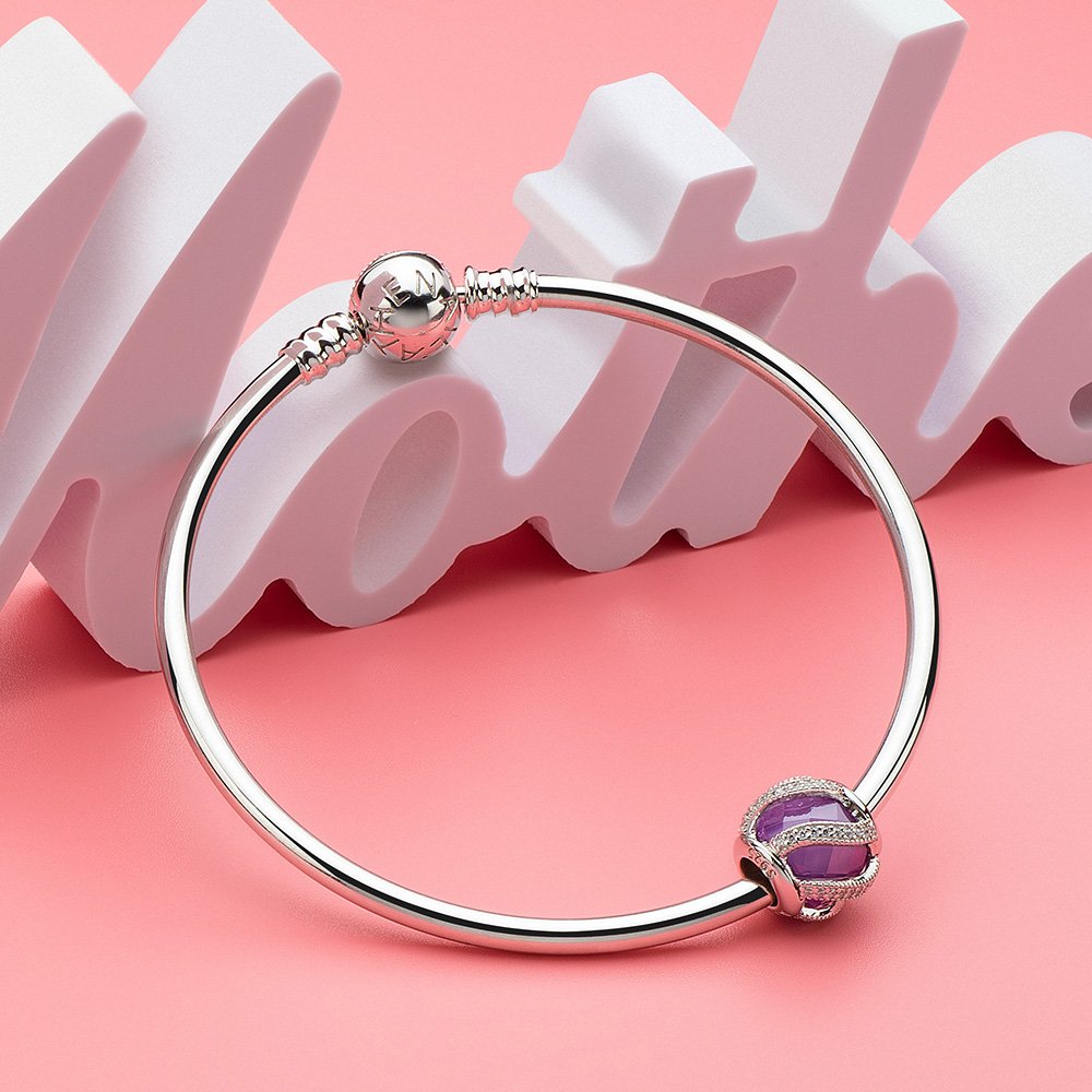 ATHENAIE Murano Glass 925 Silver Core Purple Dreamland Charms Bead