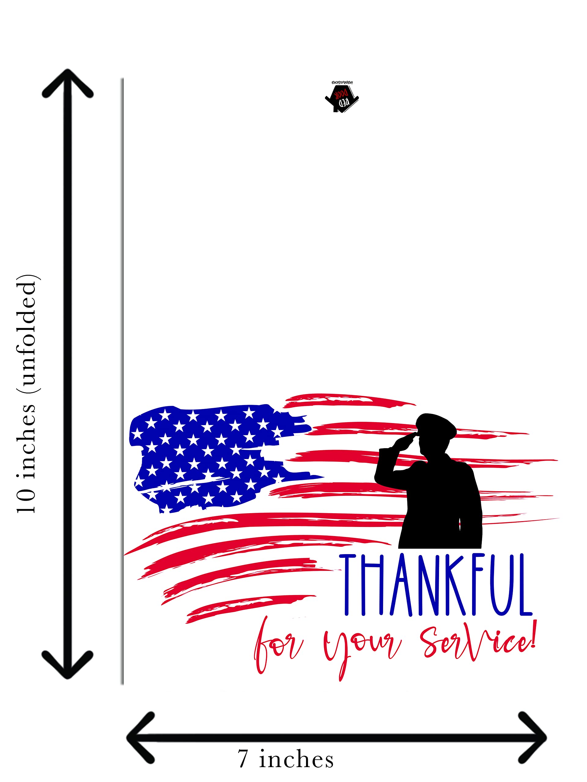 Red Door Inspirations Thank You Military, Veteran Appreciation Card (Thank You Single Military Card)