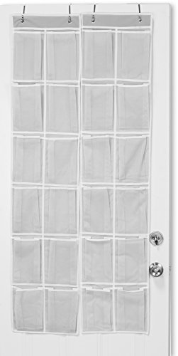 Simple Houseware 24 Pockets - 2PK 12 Large Pockets Over Door Hanging Shoe Organizer, Grey