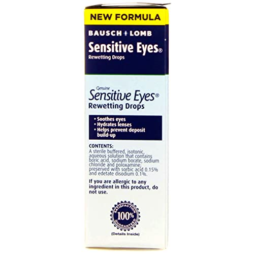 Bausch & Lomb Sensitive Eyes Rewetting Drops 1 oz (Pack of 4)