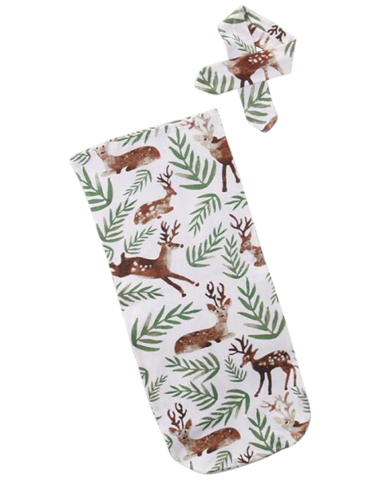 Newborn Girl Boy Deer Sleeping Blanket with Hat Cap Infant Coming Home Outfit Gift Safe Sleeping Bag for Baby 0-3M (0-3M, Deer)
