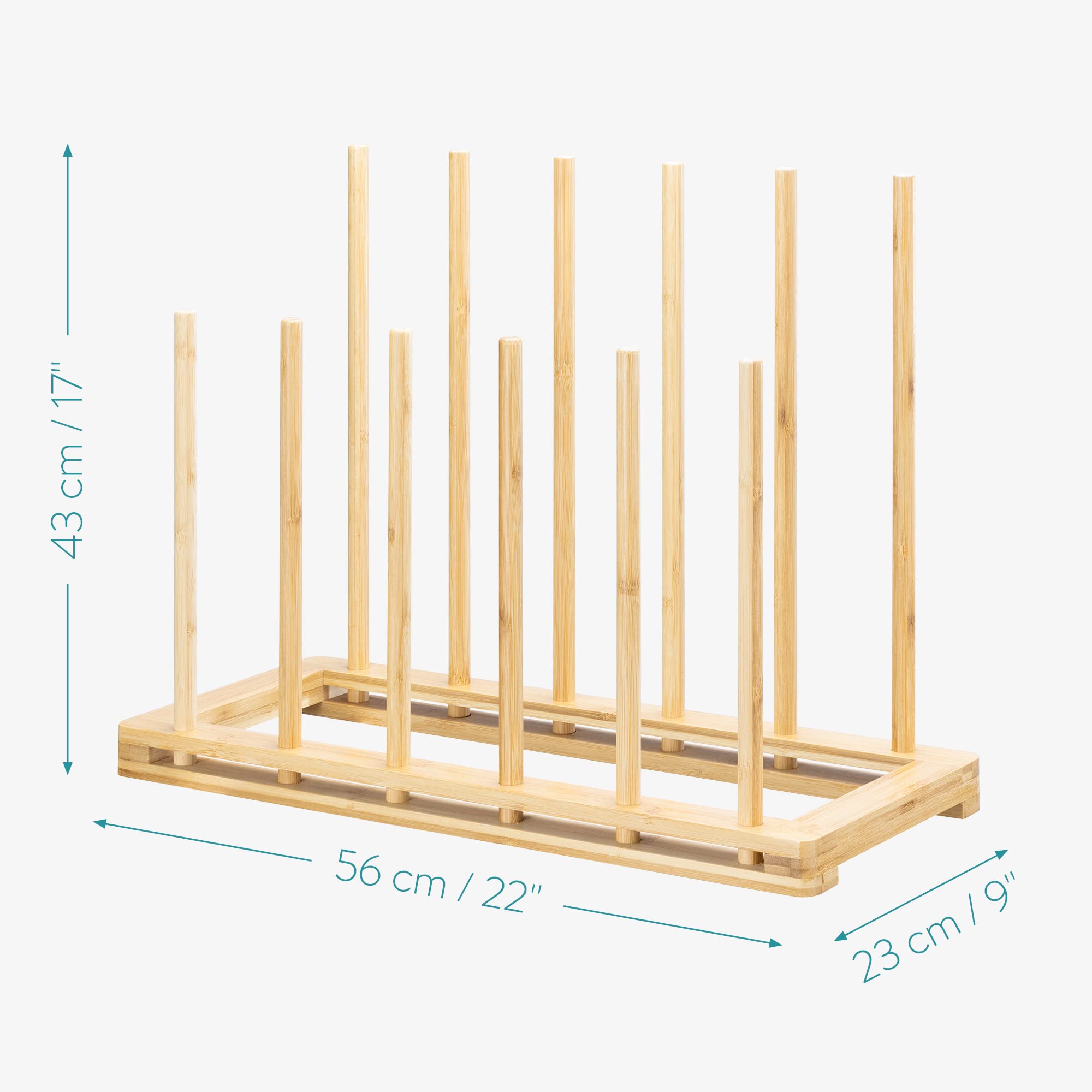 Navaris Bamboo Shoe Rack - Shoe Tree Storage Organizer Rack for Storing and Drying Boots Shoes Sneakers Rain Boots - Wood Hallway Shoe Storage Stand