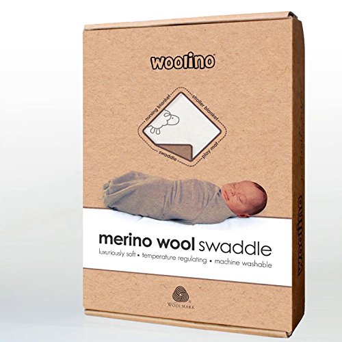 Woolino Baby Swaddle Blanket, 100% Merino Wool Receiving Blanket for Boys & Girls, Swaddles for Newborns 0-3 Months, Sheep