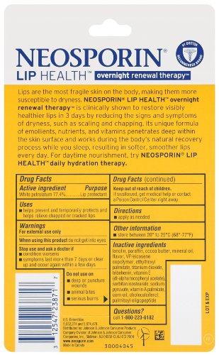 Neosporin Overnight Lip Health Renewal Therapy 0.27 Ounce Jar (8ml)pack of 4