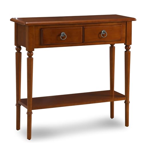 Coastal 30 in. Solid Wood Hall Console Table with Drawer Storage, Pecan Brown β Leick Home, 20027-PC