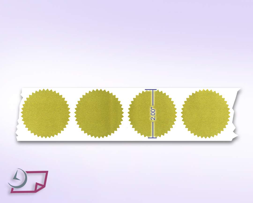 NextDayLabels, 2 Inch Round, Gold Metallic Seals with Serrated Edge for Package, Envelope, Certificate, Wafer, 250 Stickers Per Roll