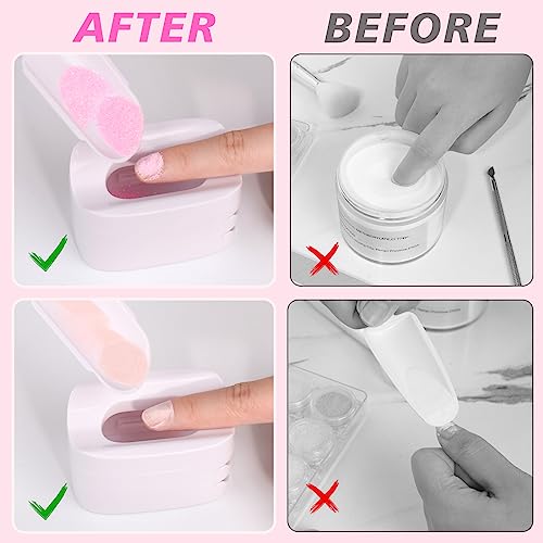 Dip Powder Recycling Tray System, Portable Dip Powder Nail Kit Starter Set with Scoop, Nail Dust Brush, Metal Dual Head Cuticle Pusher and Nail File, Dipping Nail Art Manicure Accessories Makeup Tool