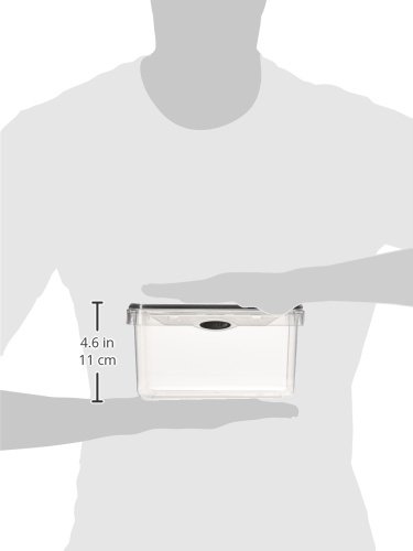Misco PNC59RT Rectangle Press N Click Food Container, 7.4 Cup, Clear/Grey Trim