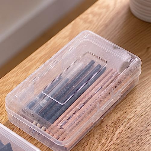 CENGNIAN 1 Pack Large Capacity Clear Pencil Box, Clear Pencil Case, Plastic Crayon Box, Pencil Cases, Plastic Pencil Case, Plastic Pencil Box, Crayon Box Storage, Hard Pencil Case