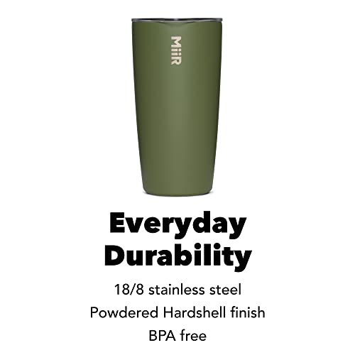 MiiR Tumbler, 16oz Insulated Stainless Steel with Press Fit Slide Lid – Splash Proof Design, Holds Hot & Cold Beverages, Stylish & Functional Cup Holder Compatible