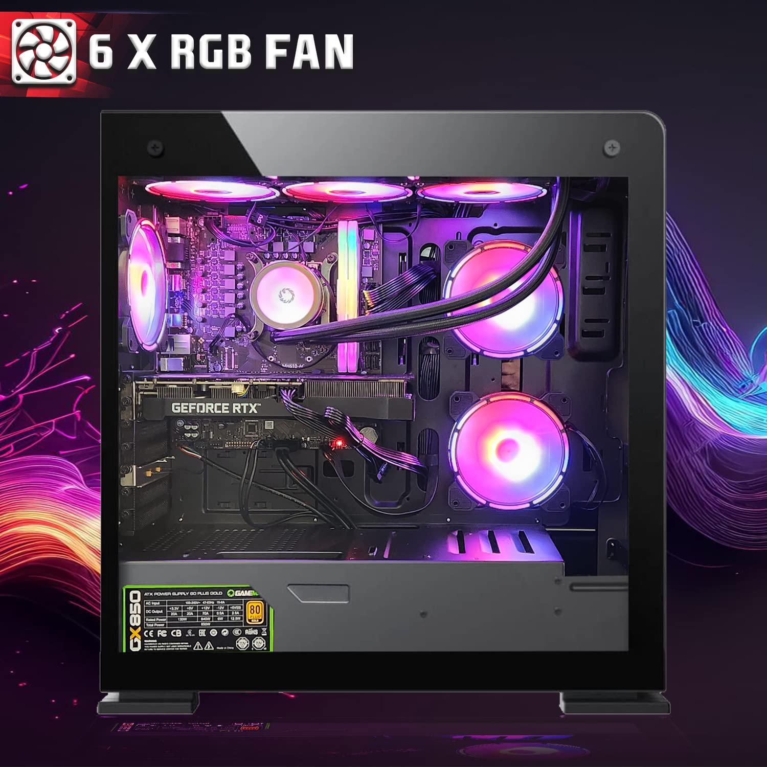 Aurora Max Gaming Tower PC- Intel Core i5 12th Gen, RTX 2060S 8GB 256 Bits, 32GB RGB Ram, 1TB Nvme, 4TB HDD, 4 in 1 Gaming Kit, Webcam, Liquid Cooling Win 11