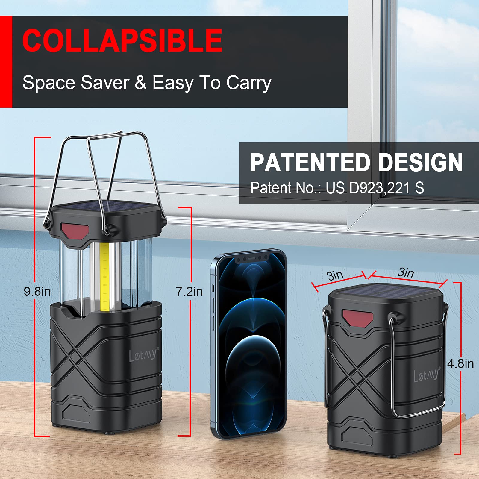 LETMY 4 Pack Camping Lantern + LETMY 2 Pack Mini Flashlights